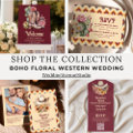 Boho Floral Western Wedding Invitation | Zazzle