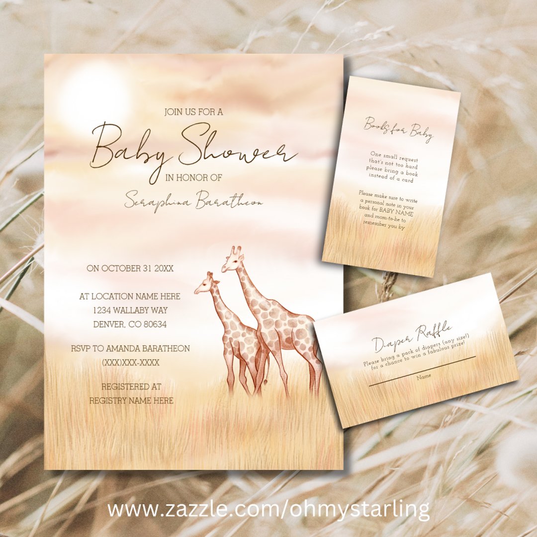 Watercolor Boho Safari Giraffe Label | Zazzle