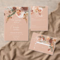 Boho Peach & Rust Floral Peach Blush Reception Enclosure Card | Zazzle