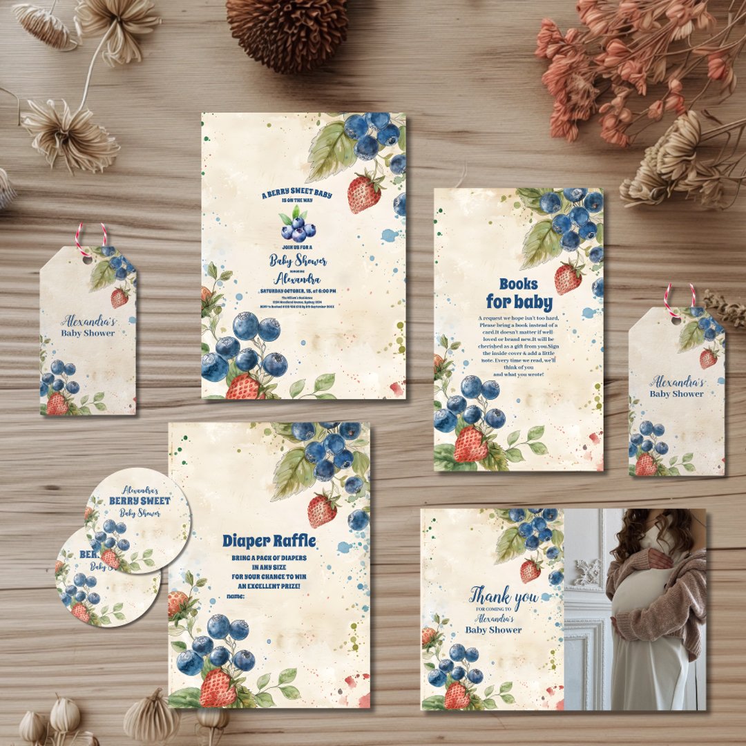 Boho Strawberry Berry Sweet Baby Shower Foam Board | Zazzle