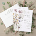 Boho Pastel Wildflowers Modern Floral Wedding Invitation | Zazzle