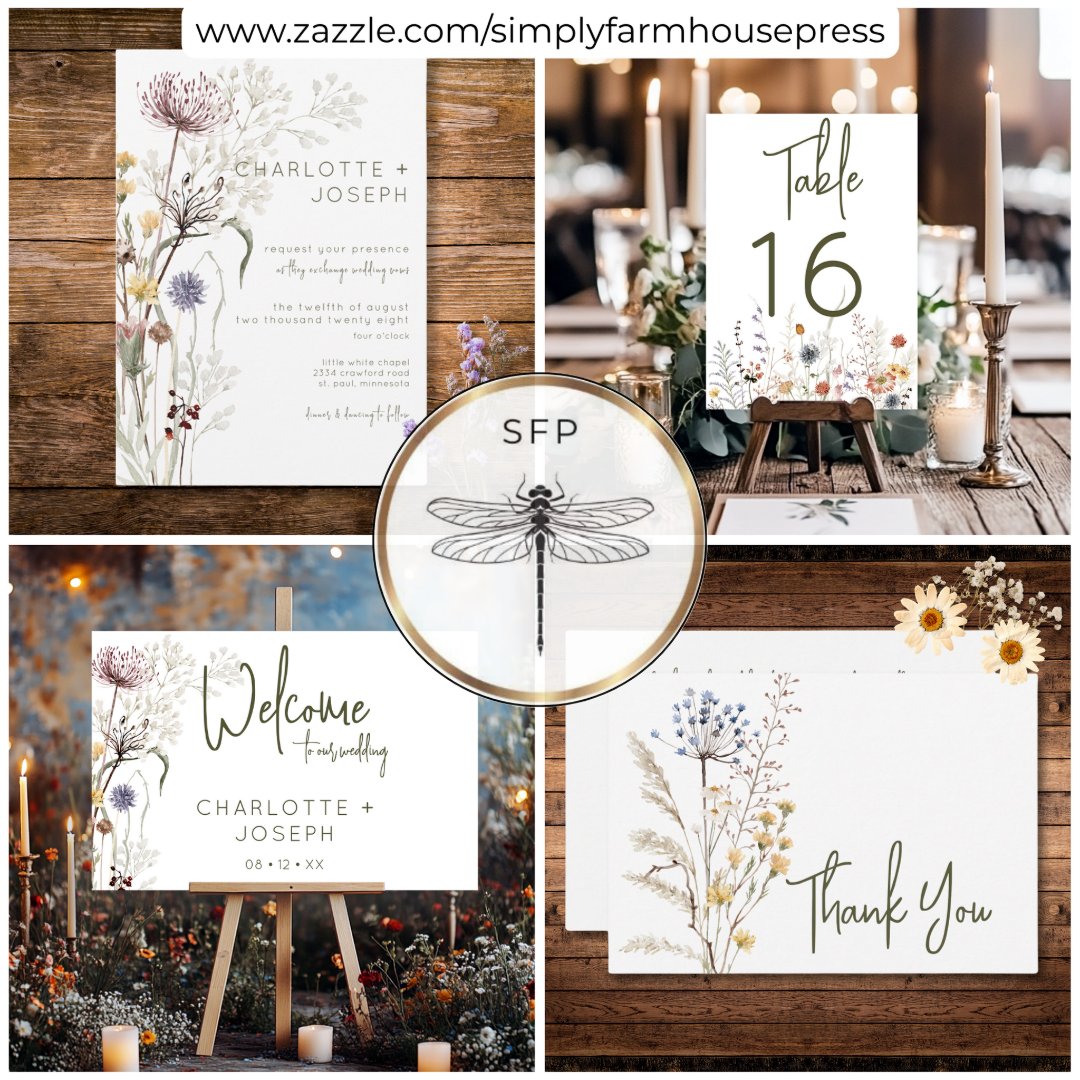 Boho Pastel Wildflowers Modern Floral Wedding Invitation | Zazzle