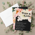 Bold Colorful Floral | Black Square Wedding Invitation | Zazzle