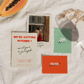 Modern Colorful Retro Fun Funky Unique Wedding Invitation | Zazzle