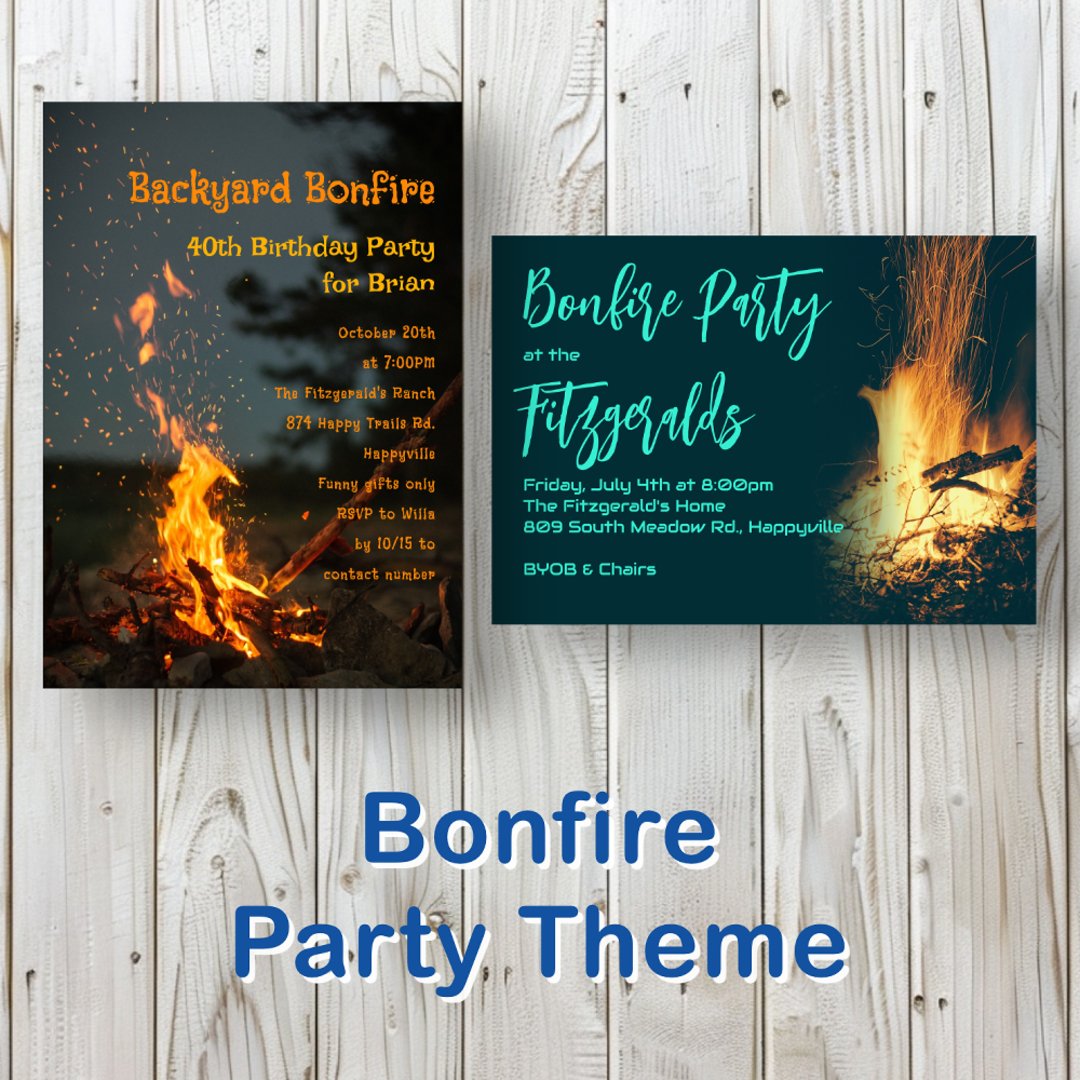Beach Bonfire Nighttime Party Invitation | Zazzle