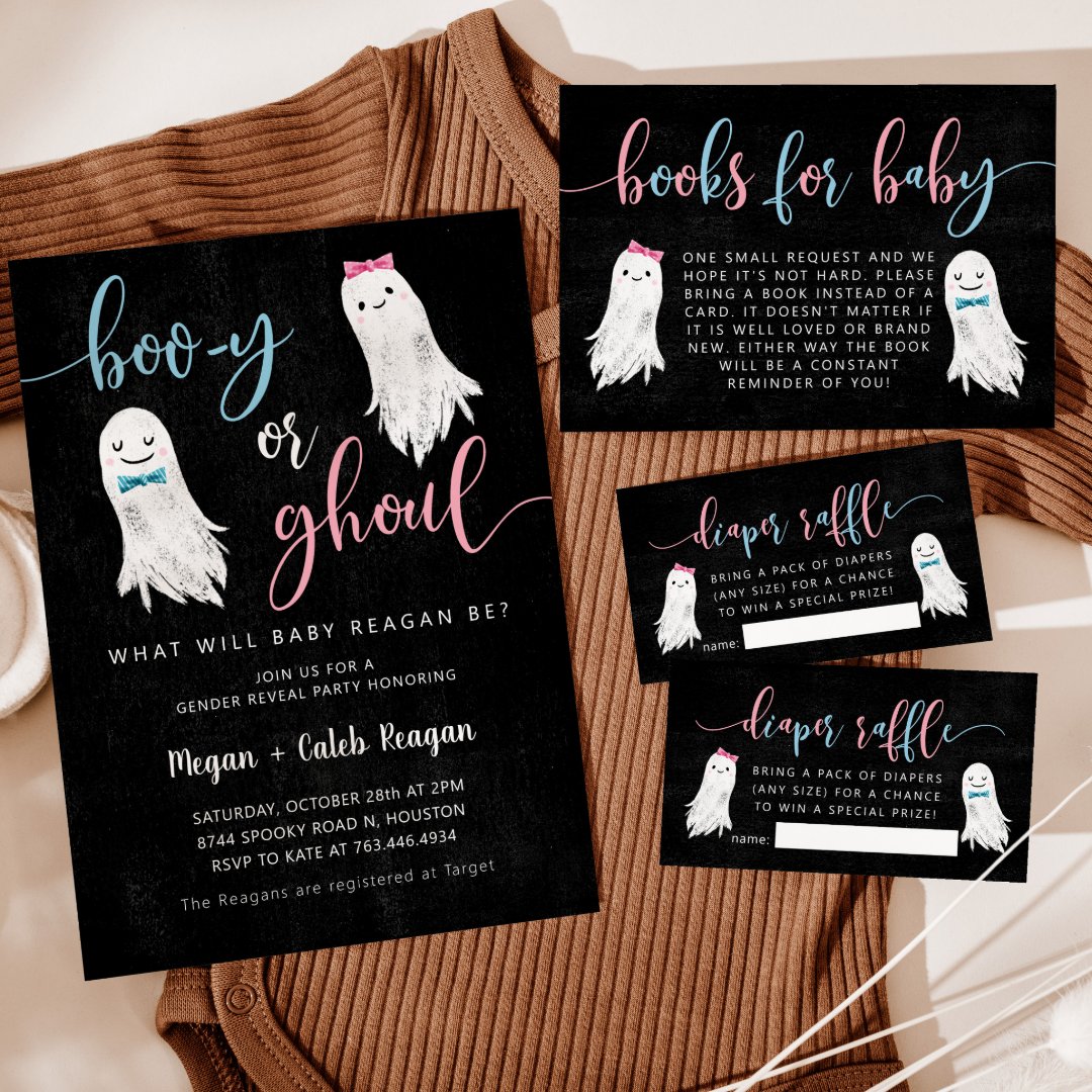Little Boo Gender Reveal Party Classic Round Sticker | Zazzle