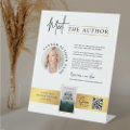 Book Signing Book Cover Author Photo White & Gold Foam Board | Zazzle