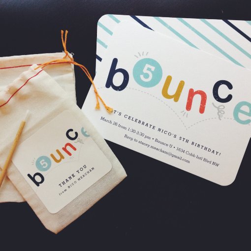Bounce birthday party invitation | Zazzle