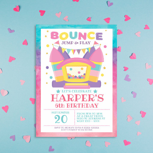 Bounce House Birthday Party Invitation | Zazzle
