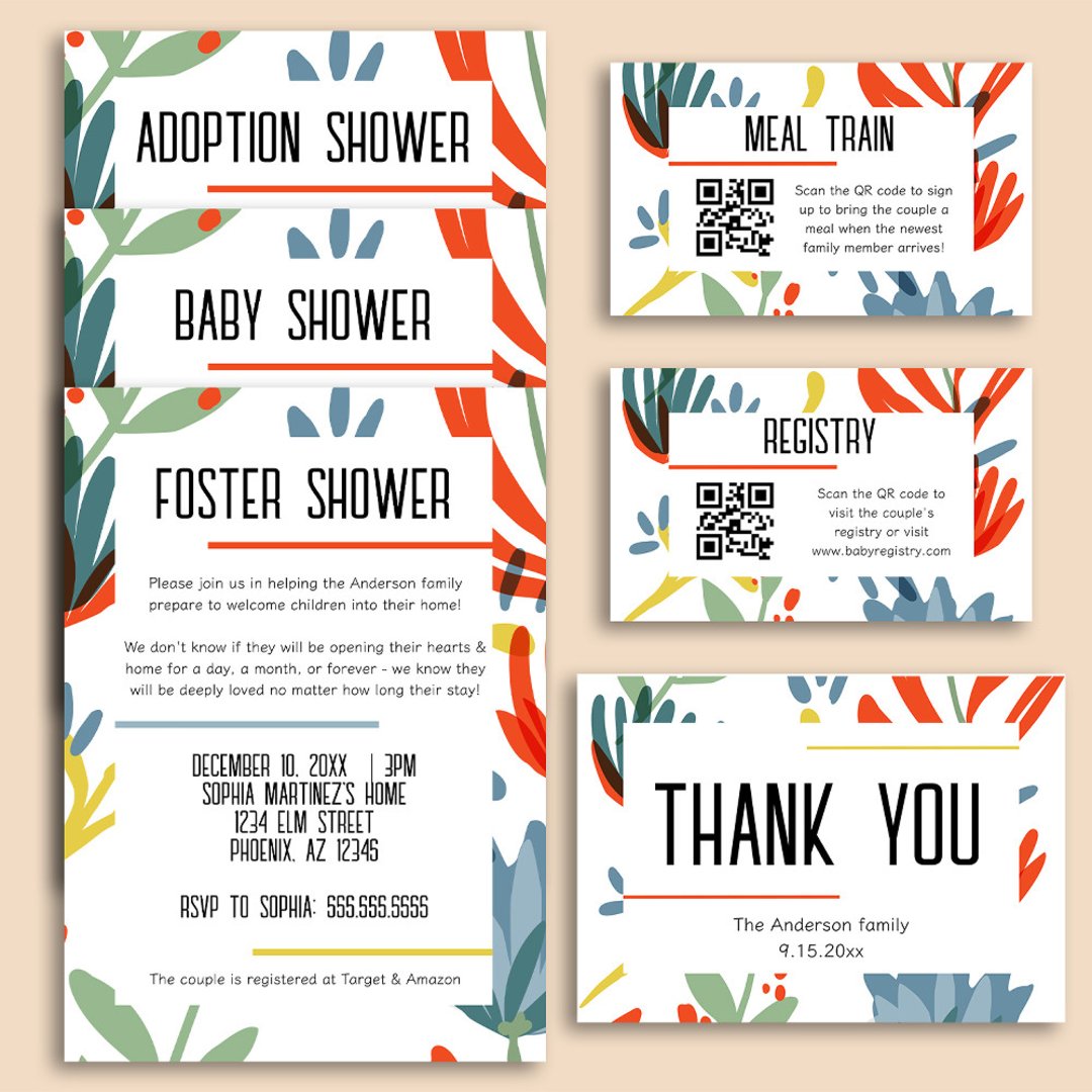 Bright Botanicals Foster Care Shower Invitation | Zazzle