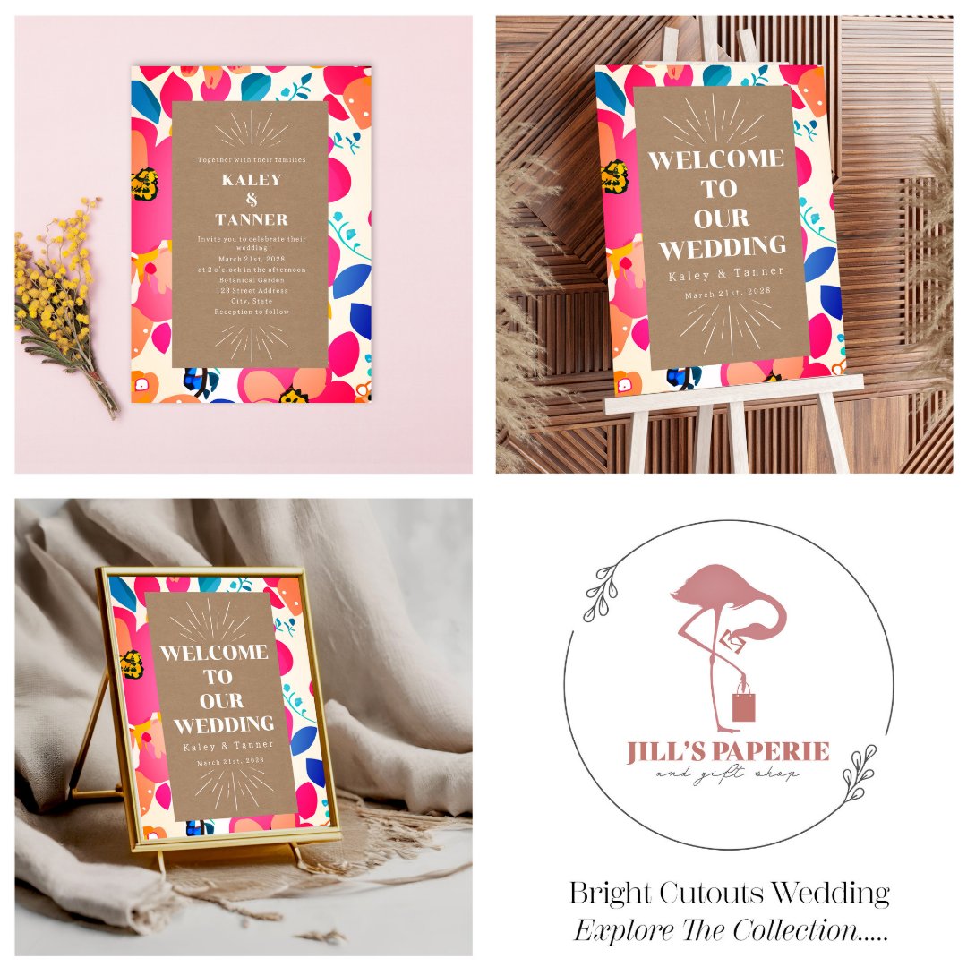 Bright Cutouts Cardstock Abstract Wedding Invitation | Zazzle