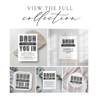 Bruh, You In? Pool Party Teen Boy Birthday Invitation | Zazzle