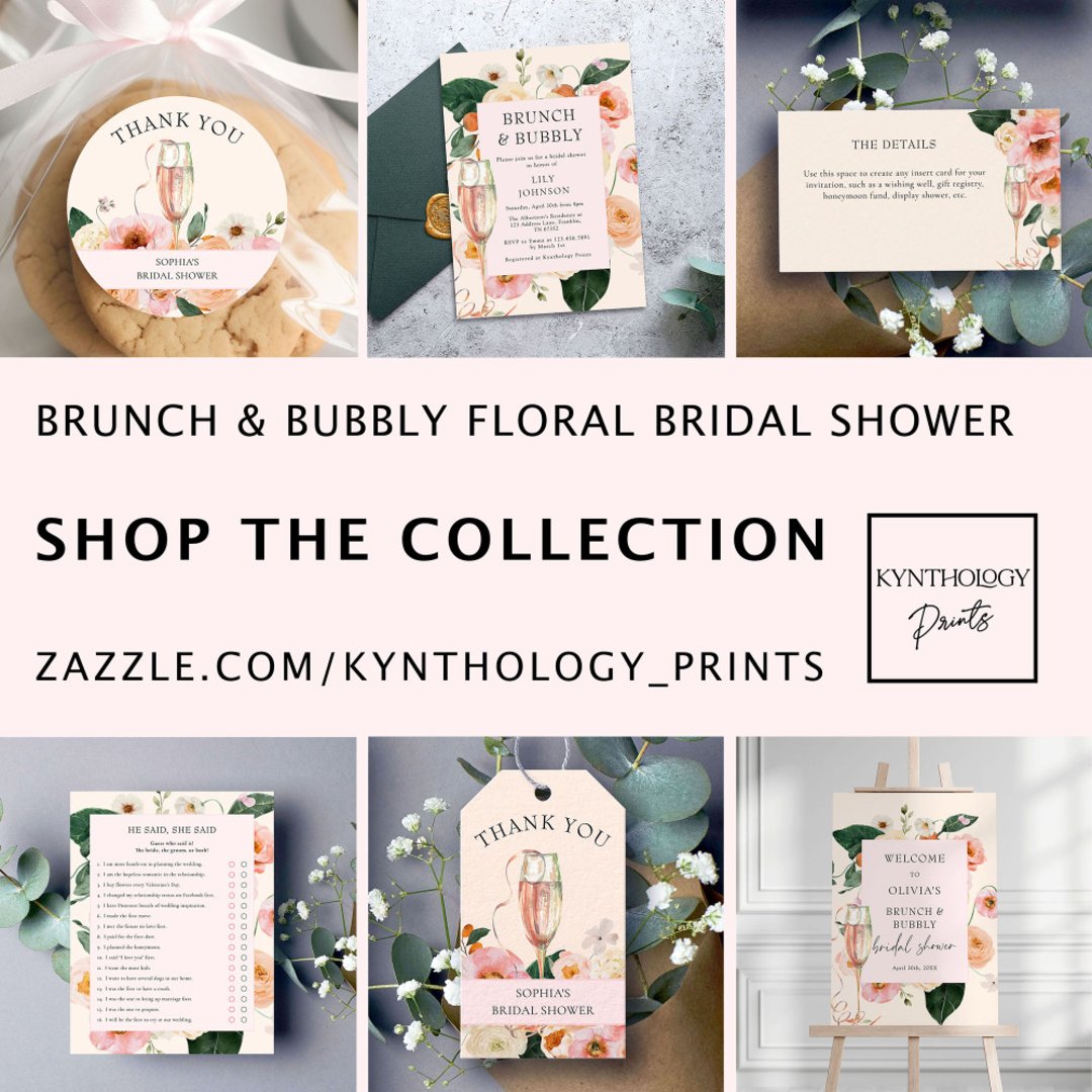 Brunch & Bubbly Floral Bridal Shower Invitation | Zazzle