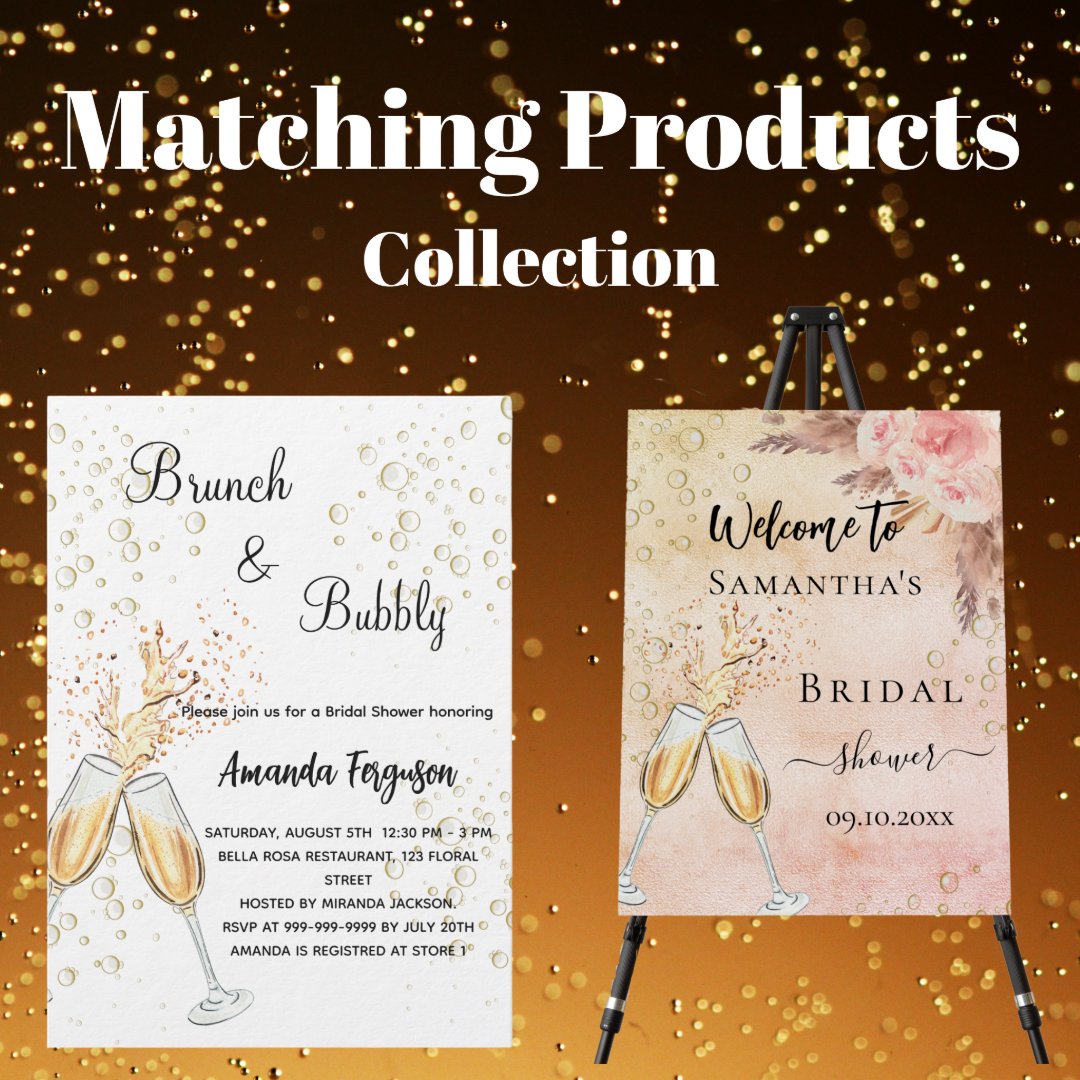 Bridal Shower bubbly brunch welcome Poster | Zazzle