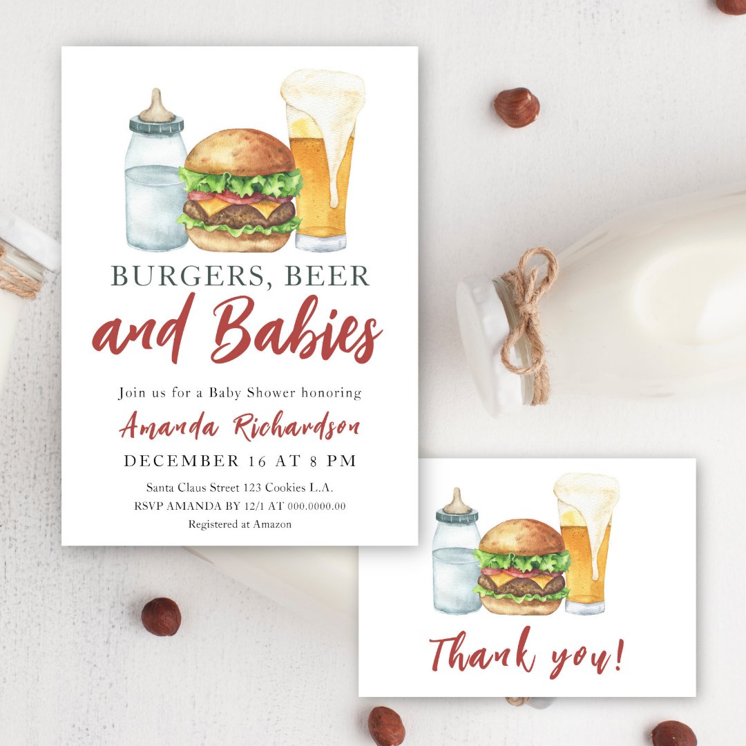 Babies, Burgers and Beer Baby shower Napkins | Zazzle