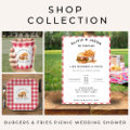 Burgers & Fries Picnic Wedding Shower Napkins | Zazzle