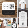 Custom Business Company Logo & Qr Code Minimalist Sign | Zazzle