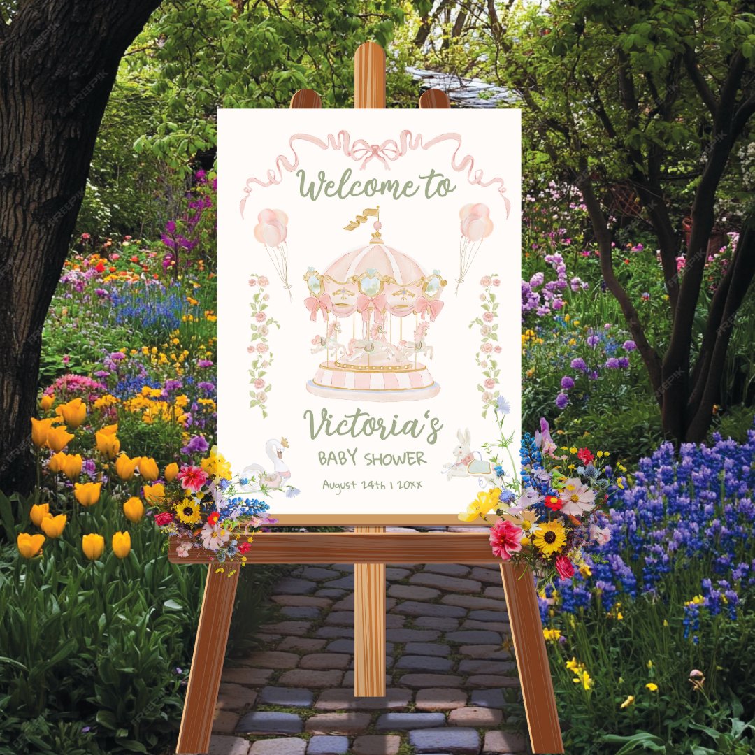 Carousel Merry-go-round Baby Shower Invitation | Zazzle