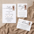 Brown Cavapoo puppy Wedding Photo Invitation | Zazzle