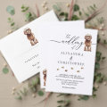 Brown Cavapoo puppy Wedding Photo Invitation | Zazzle