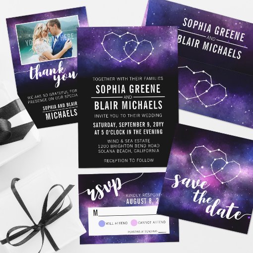 Galaxy Wedding Invitation | Written In The Stars | Zazzle