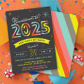 Colorful 2025 New Year's Eve Modern Holiday Party Invitation | Zazzle