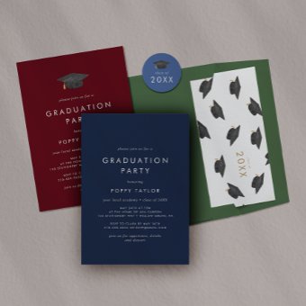 Chic Gold Typography Graduation Party Invitation | Zazzle