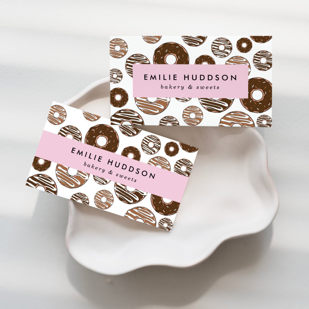 Chocolate Donuts, Sweets, Cake Shop, Pastry Shop Business Card | Zazzle