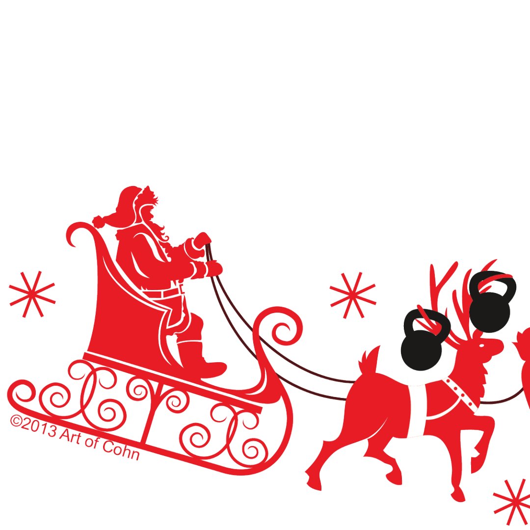 Santa & Reindeer Kettlebell Merry Christmas Card | Zazzle
