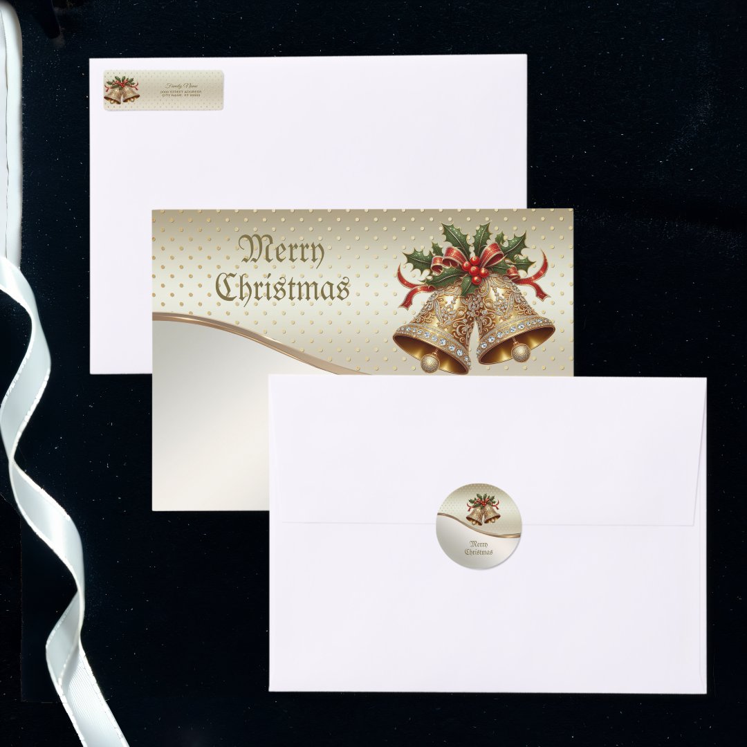 Gold Christmas Bells Party Invitation | Zazzle