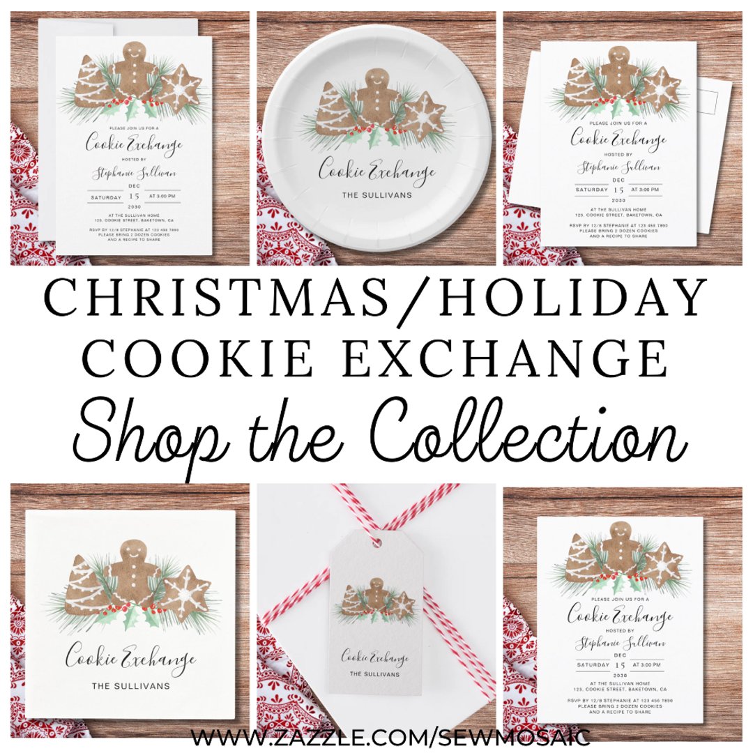 Budget Holiday Christmas Cookie Exchange Invite | Zazzle