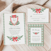 Christmas Crest | Whimsical Holiday Wedding Invitation | Zazzle