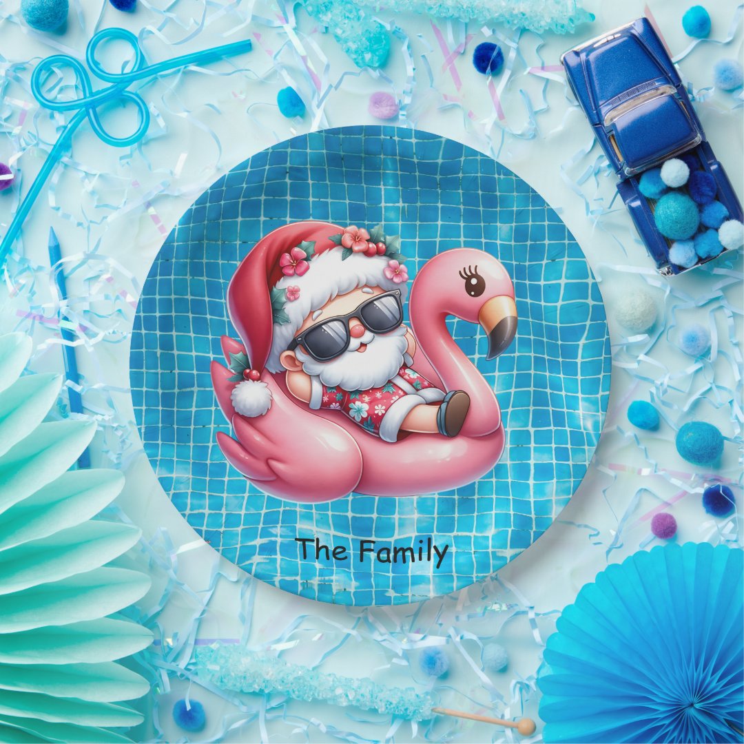 Santa Claus Christmas in July Pool Party Banner | Zazzle