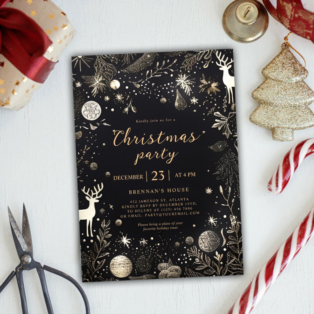 Elegant Corporate Christmas Party Business Holiday Invitation | Zazzle