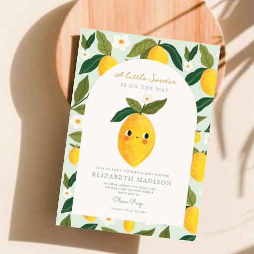 Cute Lemon Citrus Baby Shower Invitation | Zazzle