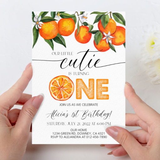 Citrus Orange 1st Birthday Milestone Poster | Zazzle