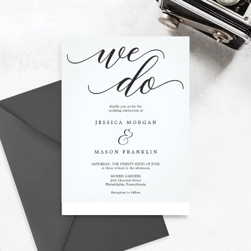 Classic Script Wedding Invitation | Zazzle