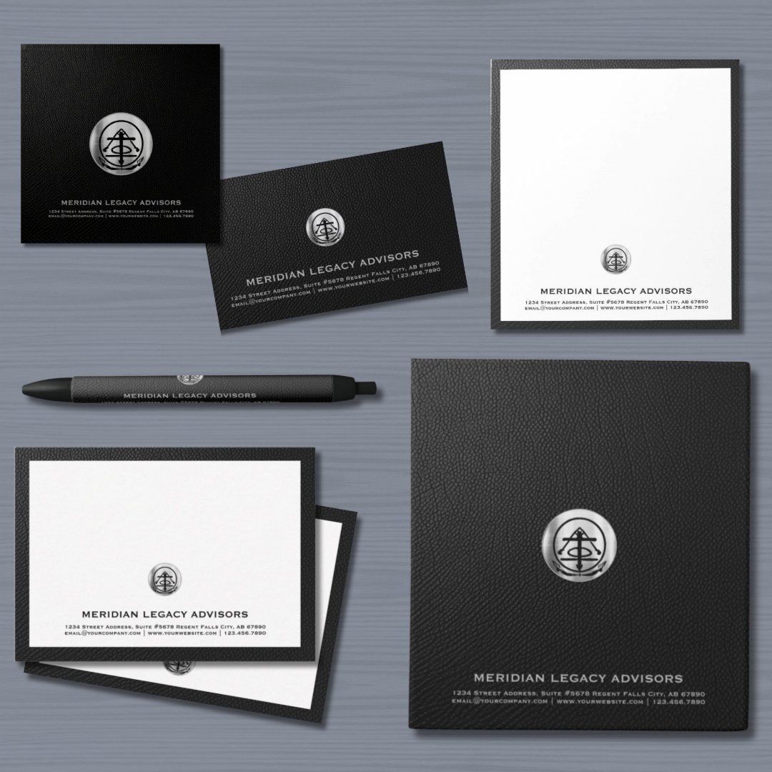 Business Logo Classic Professional Black Pocket Folder | Zazzle