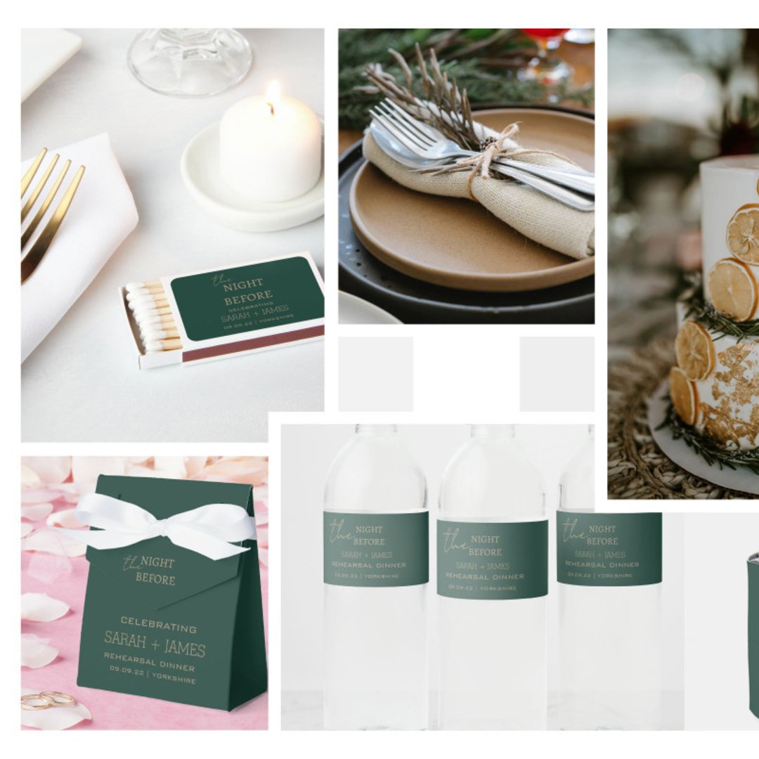 Elegant Emerald Green the Night Before Wedding Favor Boxes | Zazzle