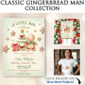 Gingerbread Man Boy Classic Christmas Baby Shower Invitation | Zazzle