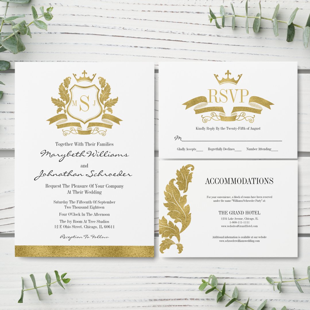 Classic Gold Wedding Invitation Belly Bands Band | Zazzle