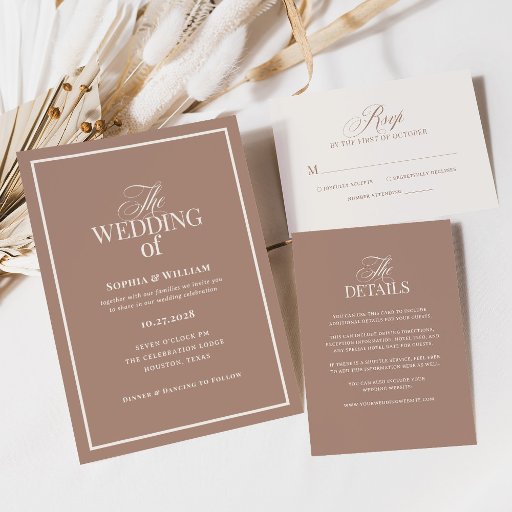Simple Luxe Ivory and Taupe | Neutral Wedding Invitation | Zazzle