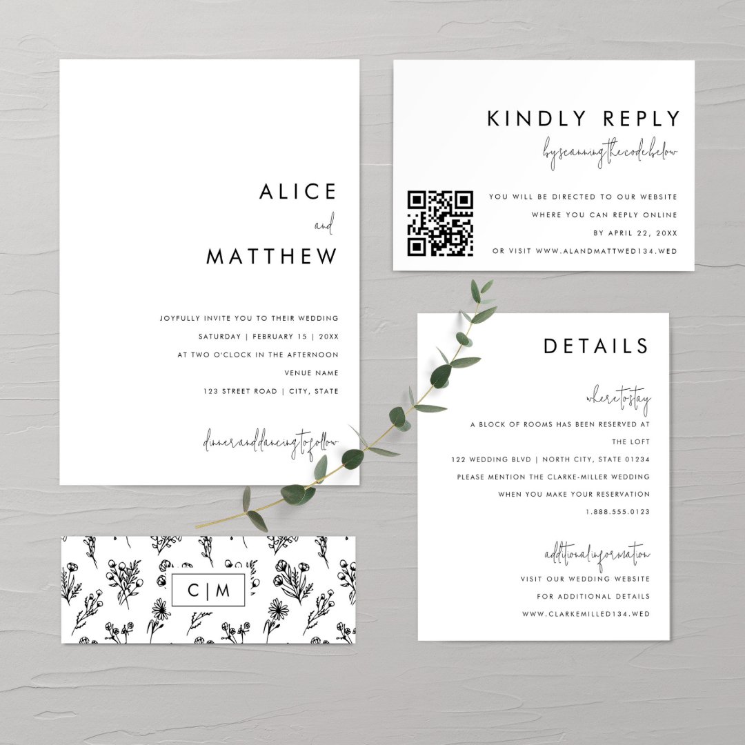 Classic Minimalist Editable Wedding Paper Program | Zazzle