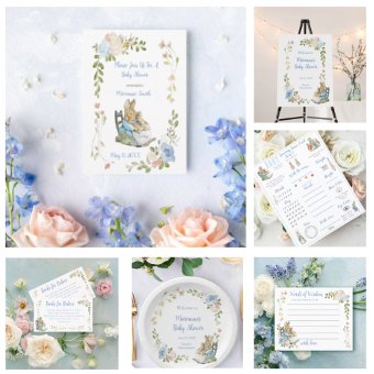 Classic Peter the Rabbit Twins Baby Shower Invitation | Zazzle