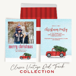Christmas Tree Vintage Red Truck Rustic Cute Classic Round Sticker | Zazzle