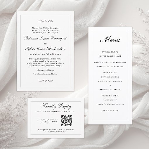 Classic Simple Elegance Wedding Invitation | Zazzle