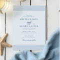 Elegant Seaside Coastal Blue Stripe Wedding Invitation | Zazzle