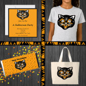 Halloween Vintage Cat Face Card | Zazzle