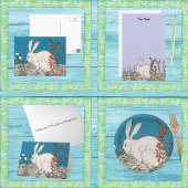 Elegant Vintage White Rabbit Postcard | Zazzle