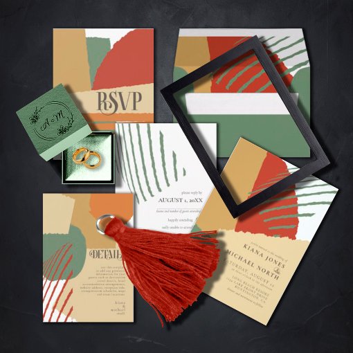 Color Block Wedding Autumn ID740 Invitation | Zazzle